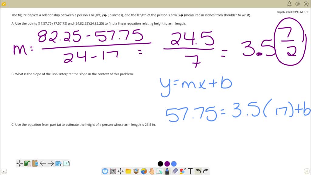 SOLVED:Collect the lengths of the foot (y) and the forearm (x) from 15 ...