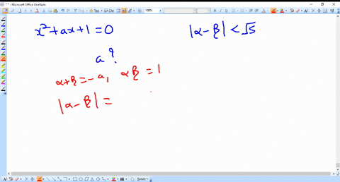 SOLVED:If the difference between the roots of the equation x^2+a x+1=0 ...