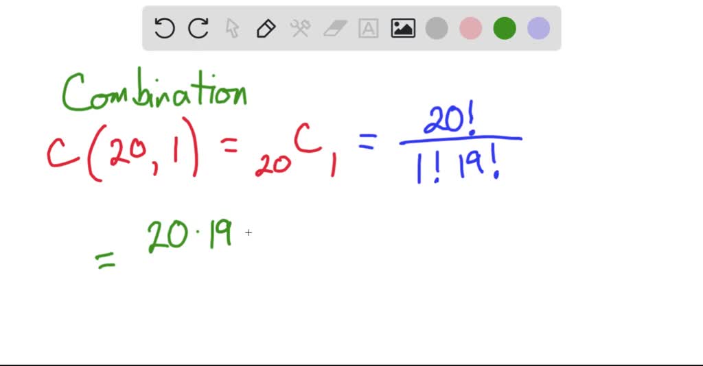 Evaluate each number in Exercises. C(20,1) | Numerade