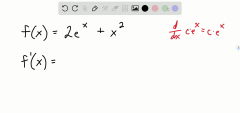 SOLVED:Find the derivatives of the functions. Assume that a, b, c, and k are constants. f(x)=2 e ...