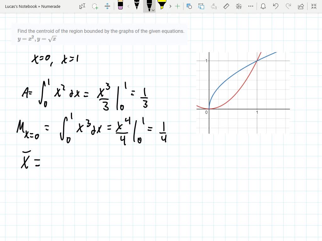 ⏩SOLVED:Find the centroid of the region bounded by the graphs of the ...