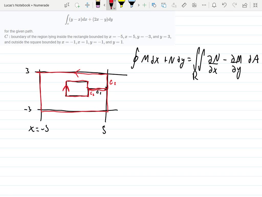 SOLVED Use Green s Theorem To Evaluate The Integral c y x D X 2 X y