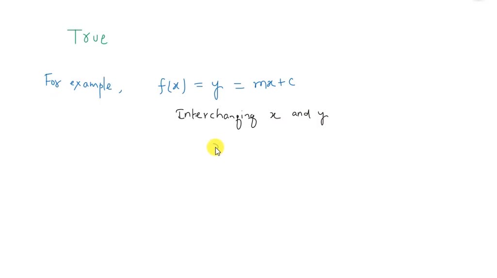 SOLVED:Answer true or false. All linear functions with a nonzero slope ...
