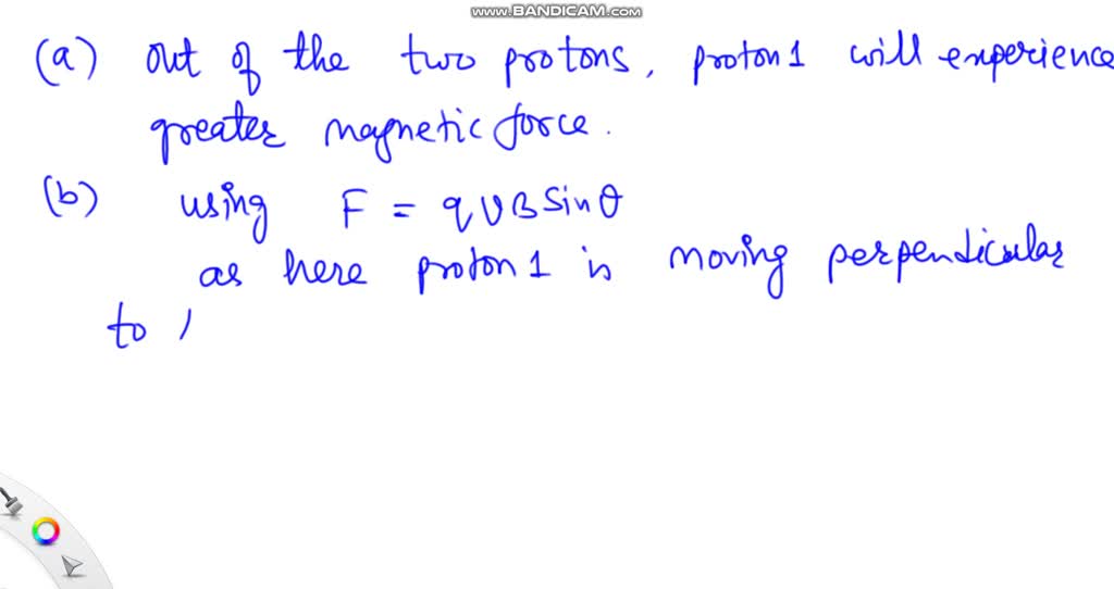 SOLVED:Predict & Explain Proton 1 moves with a speed v from the east ...