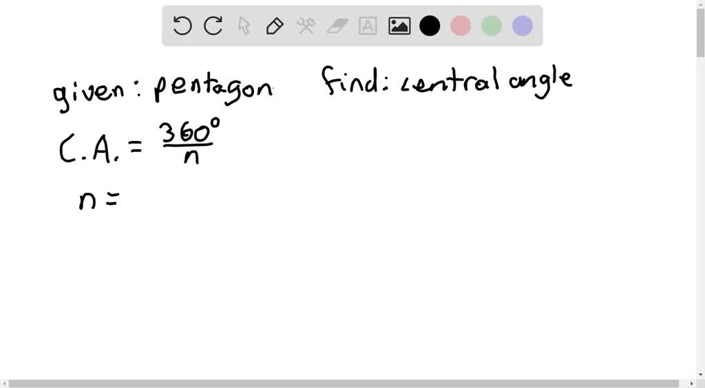 SOLVED:Find the central angle measure of each regular polygon. (Hint ...