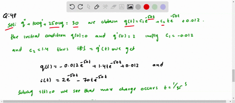 ⏩SOLVED:A capacitance C( F) has a current i=(Vm / R) e^-θ/ R C … | Numerade