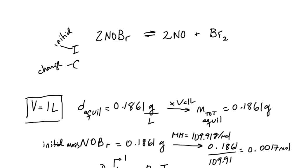SOLVED:A sample of gaseous nitrosyl bromide, NOBr, was placed in a ...