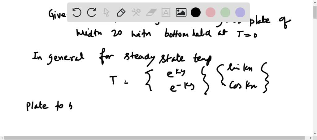 Solve the semi-infinite plate problem if the bottom edge of width 20 is ...