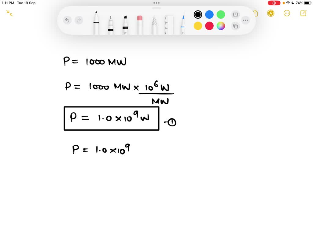 SOLVED:The power output of a typical large power plant is 1000 ...