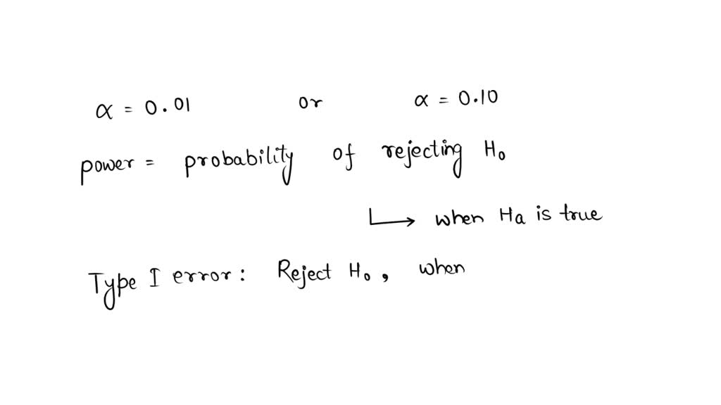 SOLVED: Repeat the previous exercise, using α=.05. For each true value ... SOLVED: Repeat the previous exercise, using α=.05. For each true value ...