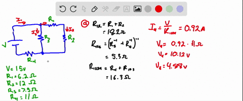 Consider the circuit shown in Figure 21-36 . Find the current through each resistor using (a ...