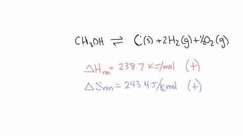 Write an equation for the decomposition of 1.0 mol of gaseous methanol ...