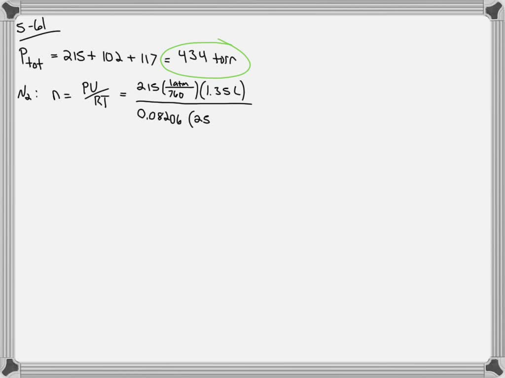SOLVED:Three gases were added to the same 2.0-I. container. The total pressure of the gases was ...