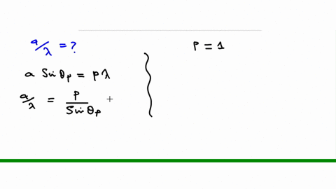 SOLVED: For what slit-width-to-wavelength ratio does the first minimum ...