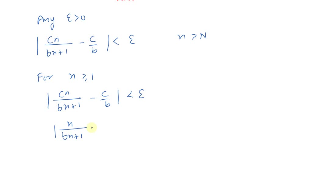 SOLVED:Use the formal definition of the limit of a sequence to prove the following limits. limn ...