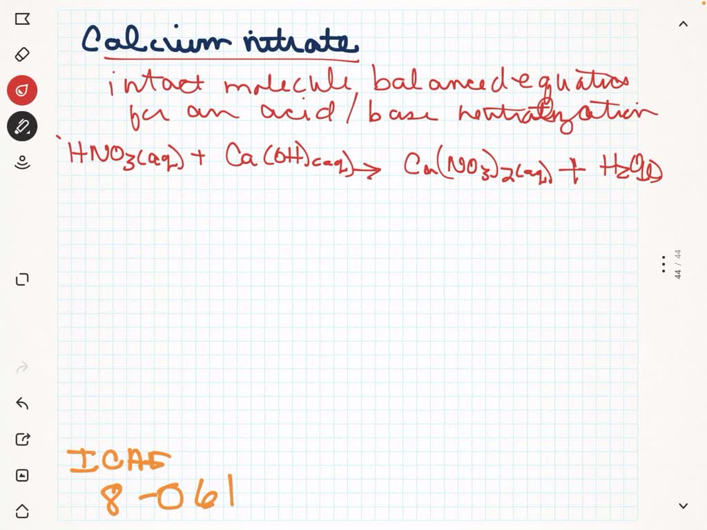 SOLVED:You need to prepare some calcium nitrate. (a) Write an intact ...