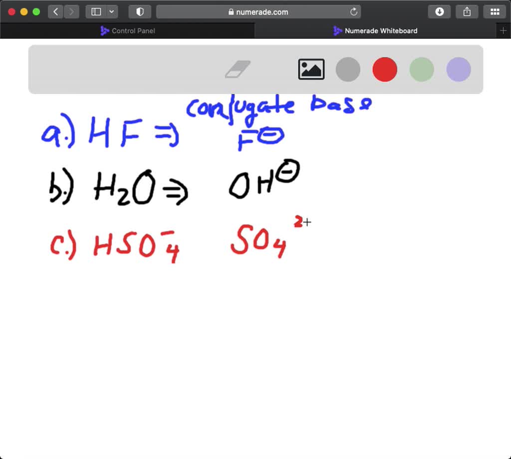 SOLVED:Write the formula for the conjugate base for each of the ...