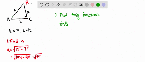 SOLVED:Use the Pythagorean theorem to find the unknown side length ...