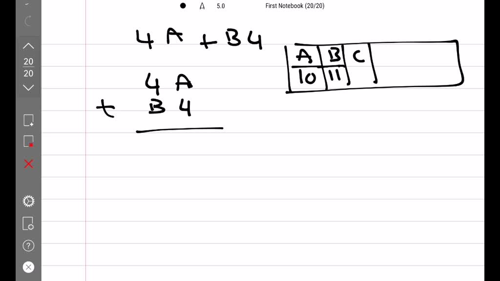 SOLVED: Add the hexadecimal numbers. 4 A+B 4 | Numerade