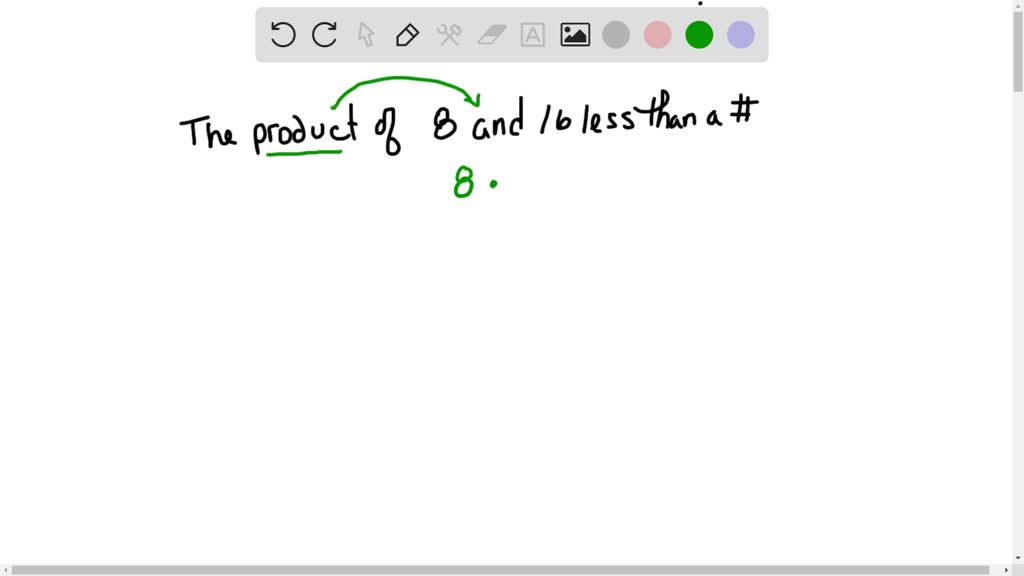 SOLVED:Translate each verbal phrase into a mathematical expression. Use x to represent the ...