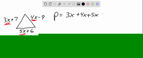 ⏩SOLVED:A triangle has sides 3 x+7,4 x-9, and 5 x+6. Find the… | Numerade