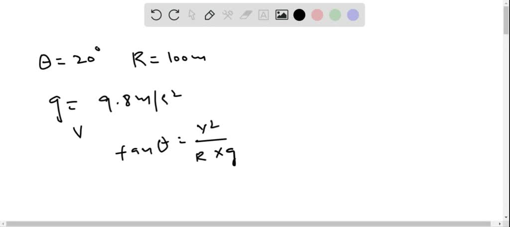 What is the ideal speed to take a 100.0 -m-radius curve banked at a 20. ...