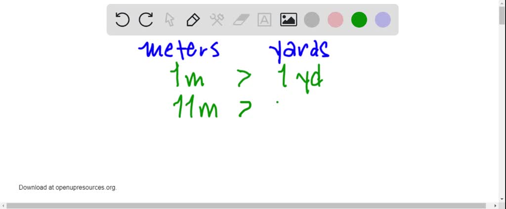 ⏩SOLVED:Clare says, "This classroom is 11 meters long. A meter is ...