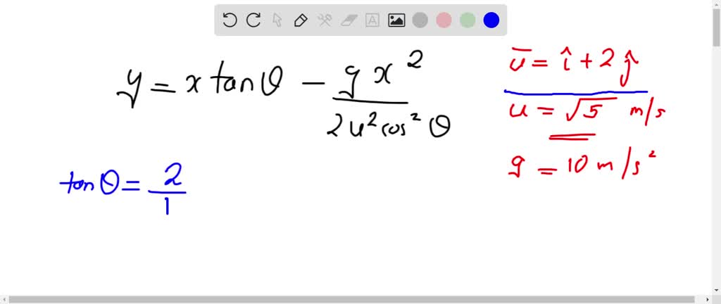 SOLVED:A projectile is given an initial velocity of î+2 ĵ. The ...
