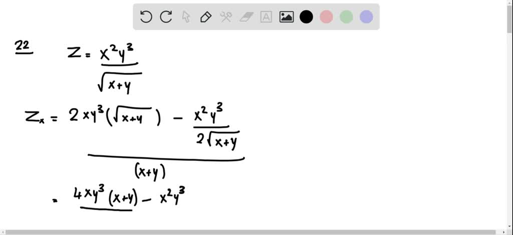 SOLVED:Find ∂z / ∂x and ∂z / ∂y. z=(x^2 y^3)/(√(x+y))