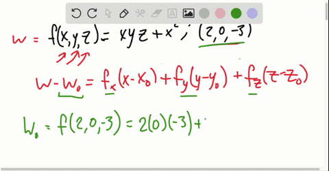 SOLVED:Find the equation w=T(x, y, z) of the tangent "hyperplane" at 𝐩 ...