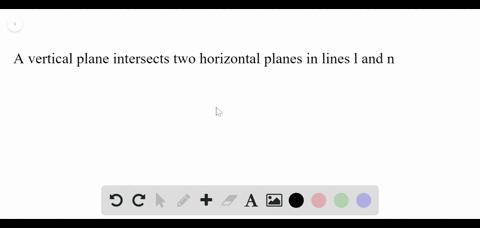 SOLVED:A vertical plane intersects two horizontal planes in ines l and n