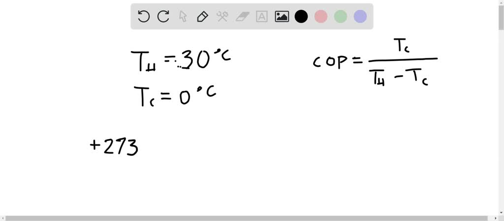 SOLVED: Find the COP of a reversible refrigerator operating between 0^∘ ...