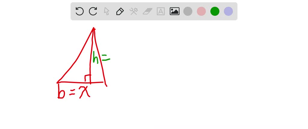 SOLVED:Represent each given condition using a single variable, x. The base and height of a ...