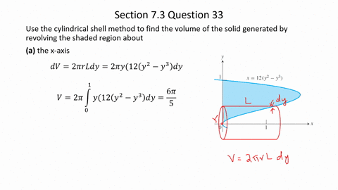 SOLVED:In Exercises 33 and 34, use the cylindrical shell method to find the volume of the solid ...