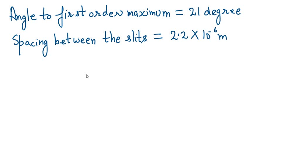 SOLVED:The first-order principal maximum (m=1) for a diffraction ...