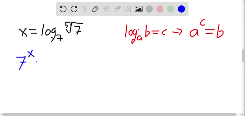 SOLVED:Solve the equation. x=log7 √(7)