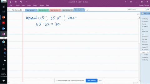one isotope of a metallic element has the mass number 65 and 35 ...