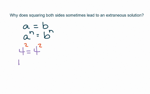 SOLVED: Explain why squaring both sides of an equation might introduce ...