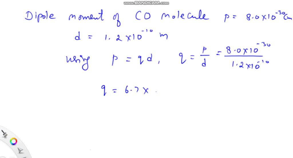 SOLVED:EZB.2 ACO (carbon monoxide) molecule has an intrinsic dipole ...