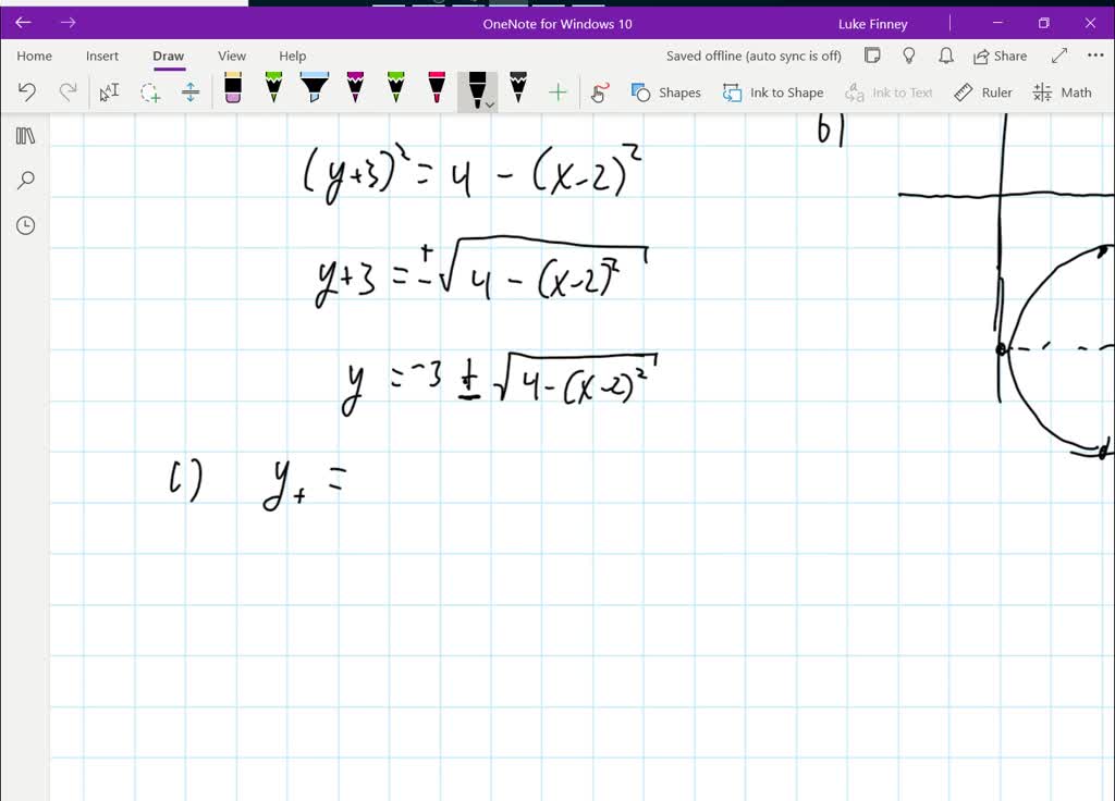 SOLVED:(a) find two explicit functions by solving the equation for in terms of (b) sketch the ...