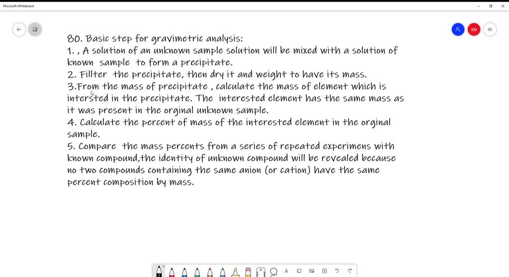 SOLVED Describe The Basic Steps Involved In Gravimetric Analysis How