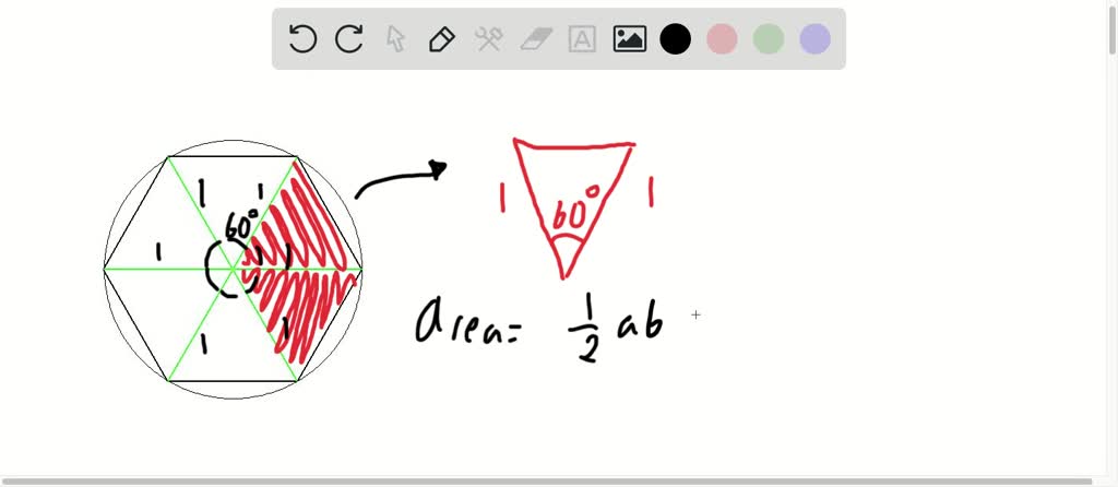 Determine the area of the shaded region, given that the radius of the circle is 1 unit and the ...