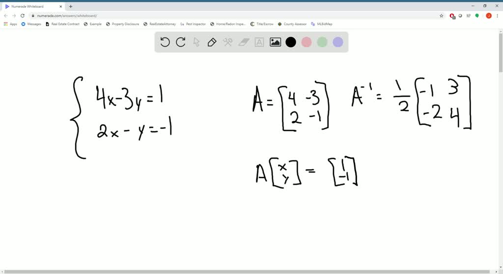 SOLVED Use An Inverse Matrix To Solve The Given System Of Equations
