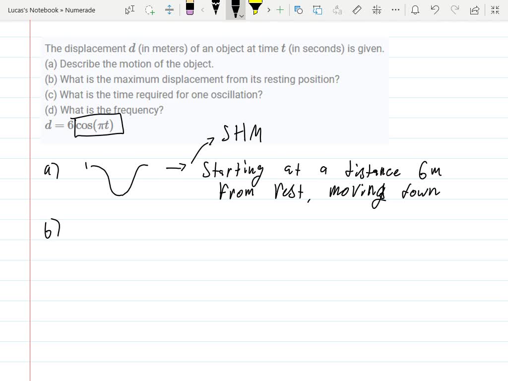 6. The x(t) (position versus time) figure of a SHM is shown below. What ...