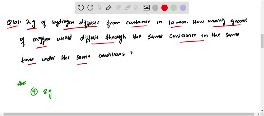 SOLVED: 2 g of hydrogen diffuses from a container in 10 min. How many ...
