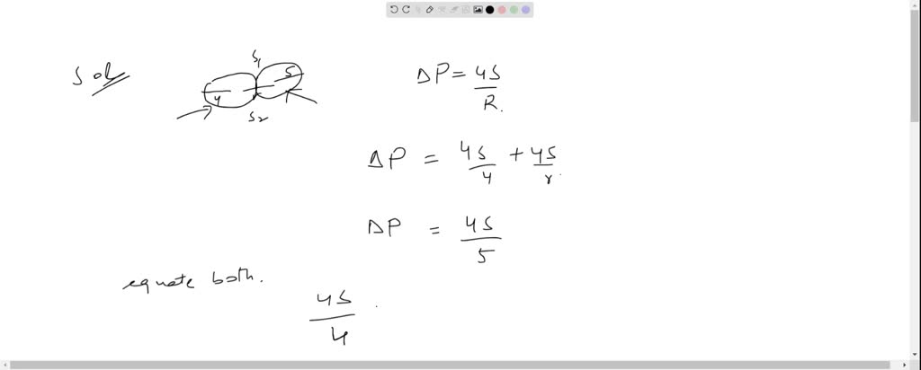 Two soap bubbles, one of radius 50 mm and the other of radius 80 mm ...