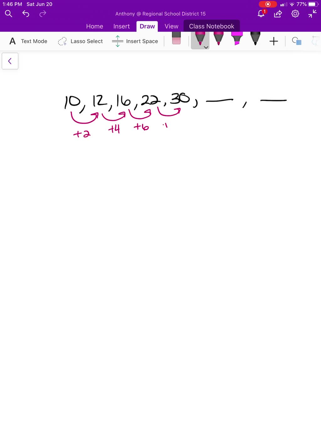 Look for a pattern and predict the next two numbers in each sequence ...