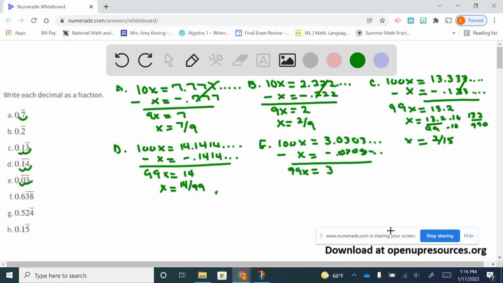 a. Relate the representation of real numbers as decimals, which we ...