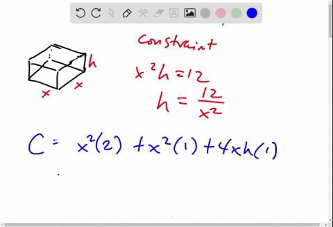 SOLVED:A closed rectangular box with a square base and a volume of 12 ...