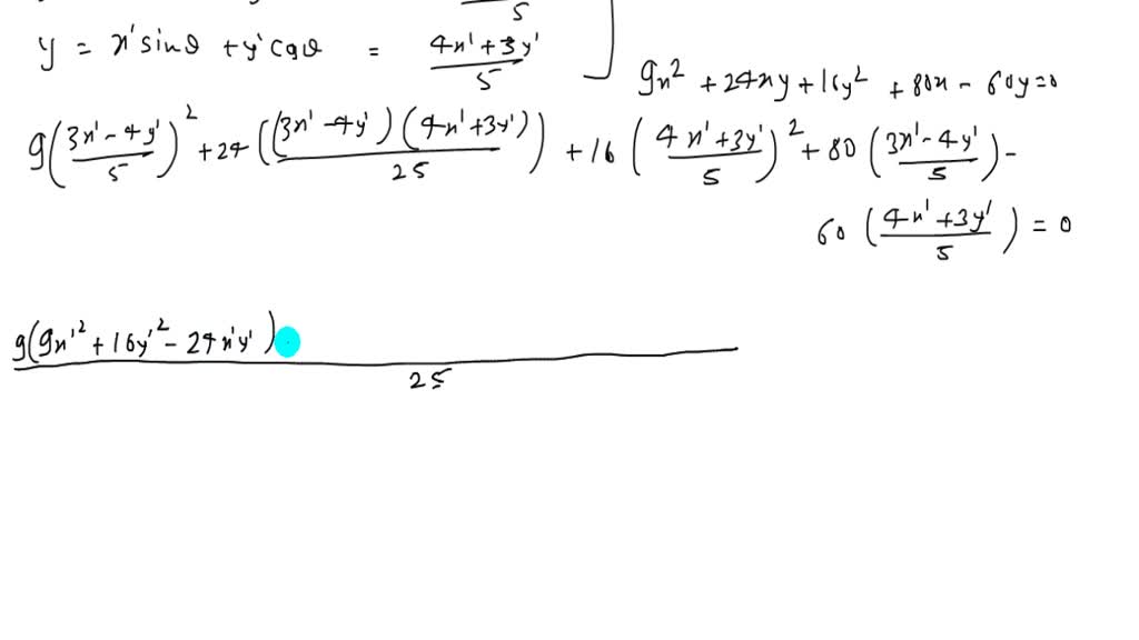 SOLVED:Rotate the axes to eliminate the x y -term in the equation. Then ...
